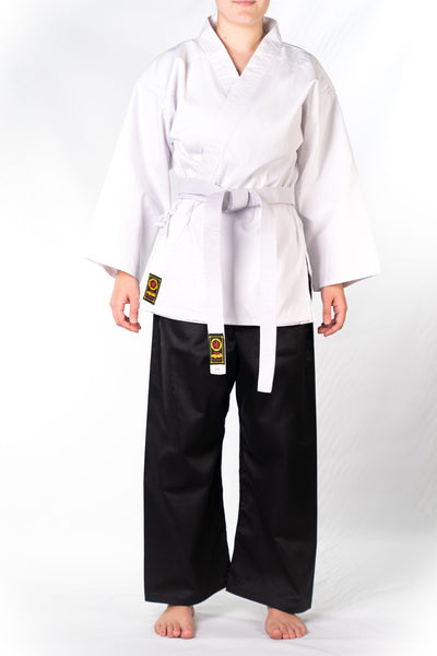 Karate Gi White/Black "Salt & Pepper" Uniform | Fuji Mae New Zealand